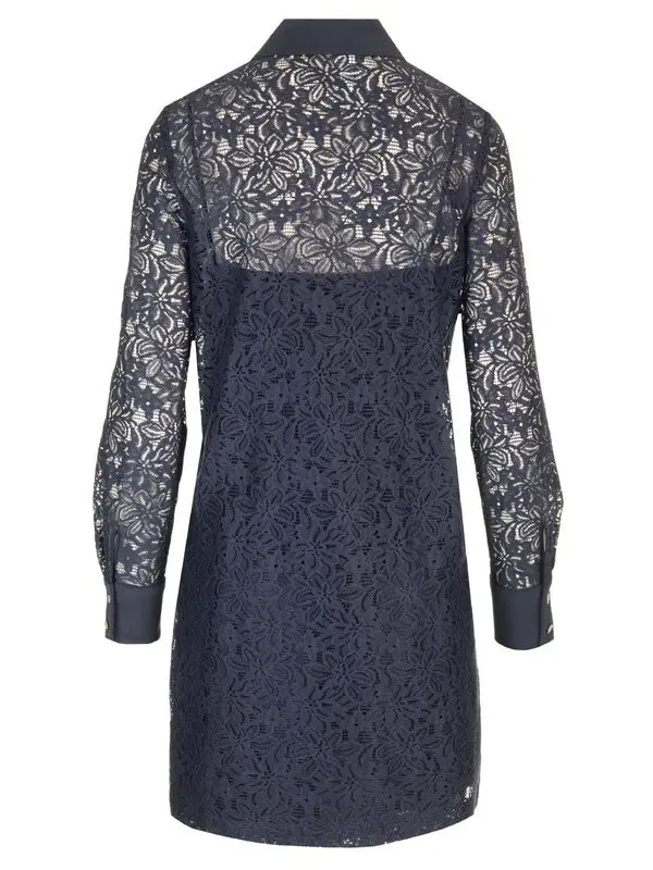 Max Mara Navy Flower Lace Dress
