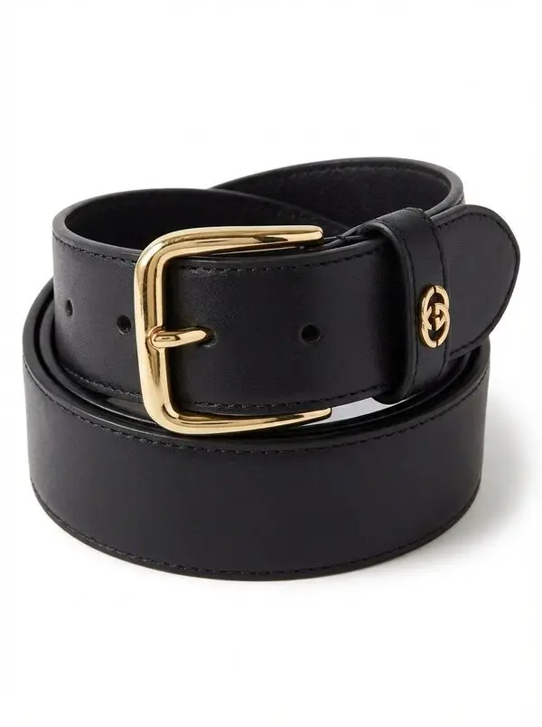 Gucci G Logo Plaque Buckle Belt - Black