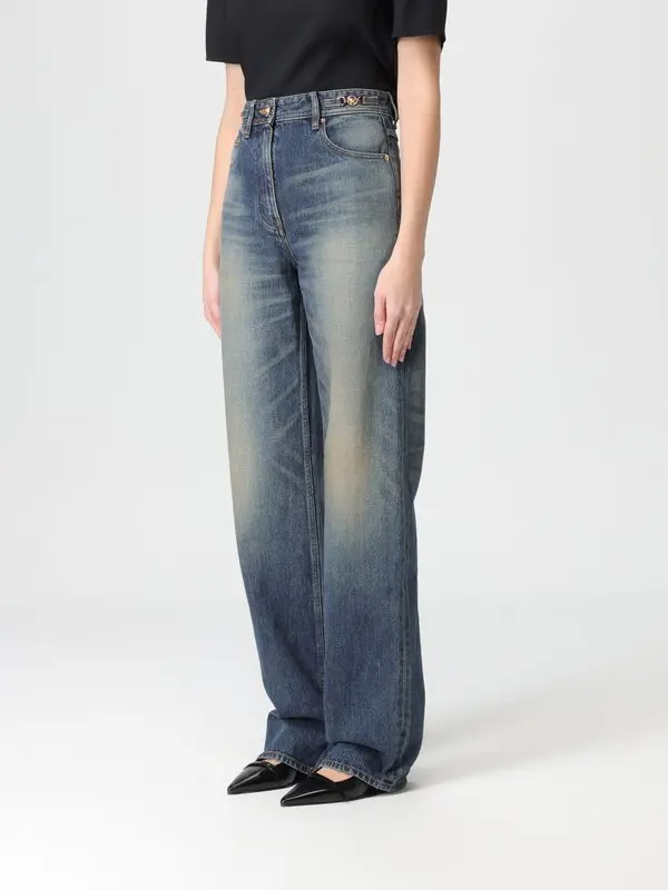 Versace Straight Leg Jeans With Medusa '95 Hardware