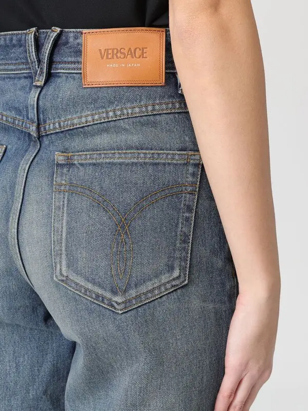 Versace Straight Leg Jeans With Medusa '95 Hardware