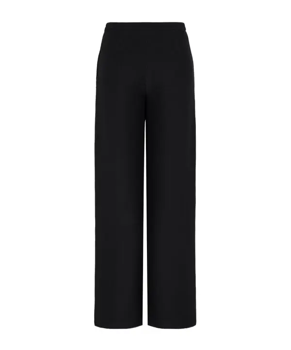 Emporio Armani High Waist Wide Leg Trousers - Black