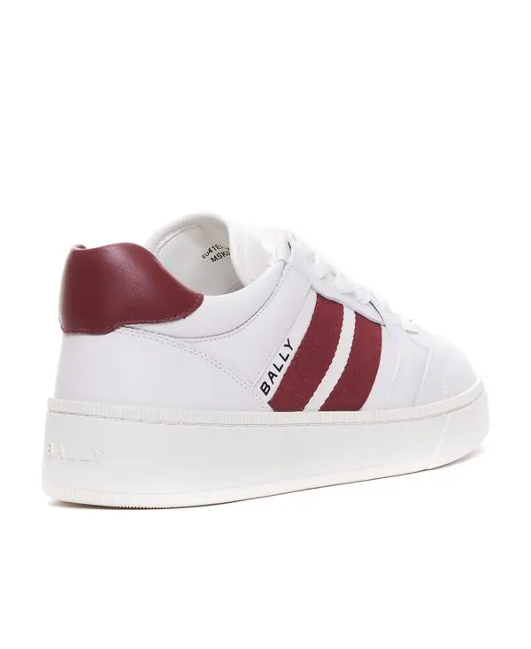 Bally Round Toe Lace-up Sneakers With Splicing Design - White
