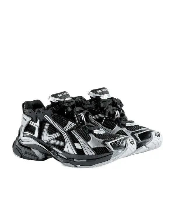 Balenciaga Runner Lace-up Sneakers - Black/silver