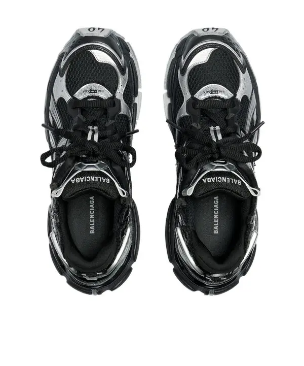 Balenciaga Runner Lace-up Sneakers - Black/silver
