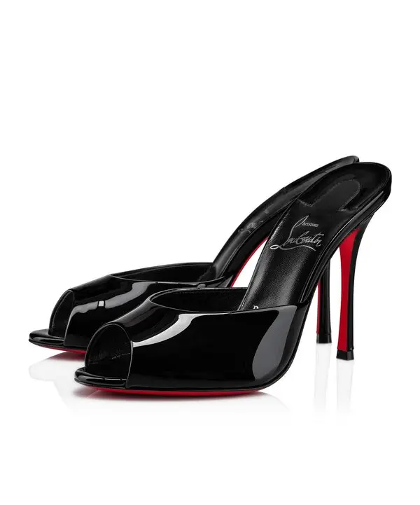 CHRISTIAN LOUBOUTIN Peep-toe Mule Heeled Pumps - Black