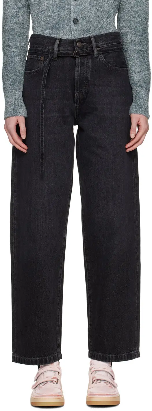 Acne Studios Mid Waisted Wide-leg Jeans With Detachable Belt
