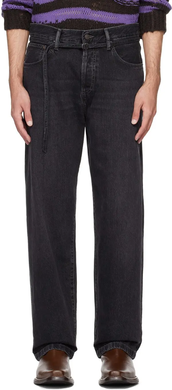 Acne Studios Mid Waisted Wide-leg Jeans With Detachable Belt