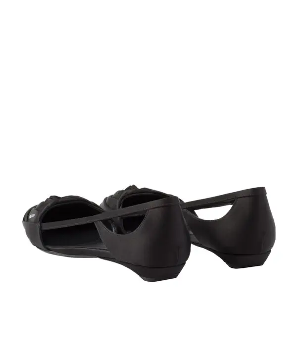 Prada Logo Printed Cut-out Detailed Ballerinas