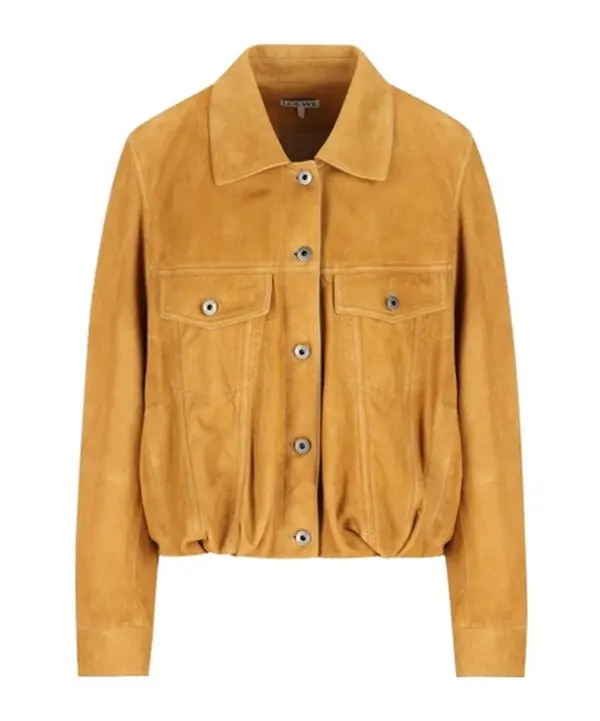 Loewe Balloon Silhouette Buttoned Jacket - Camel