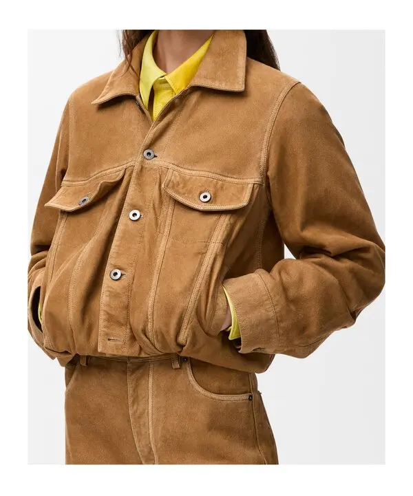 Loewe Balloon Silhouette Buttoned Jacket - Camel