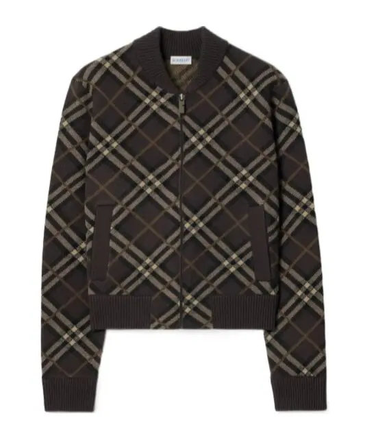 Burberry Checked Zip-up Bomber Jacket
