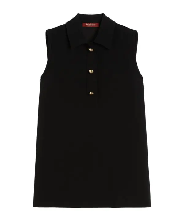 Max Mara Sleeveless Collared Polo Shirt - Black