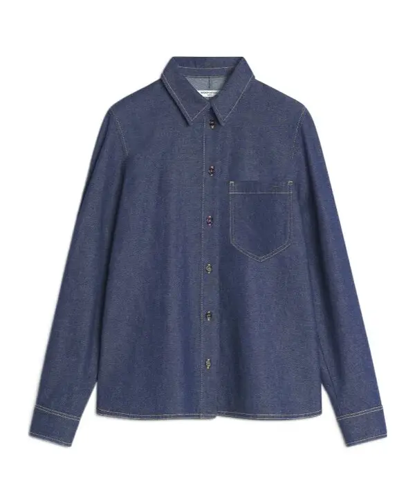 Maison Kitsuné Contrast Stitch Denim Shirt - Indigo