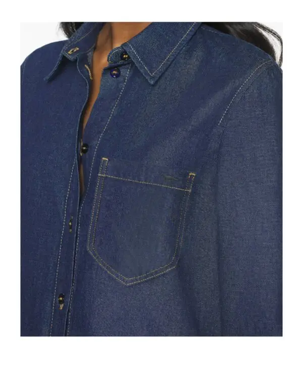 Maison Kitsuné Contrast Stitch Denim Shirt