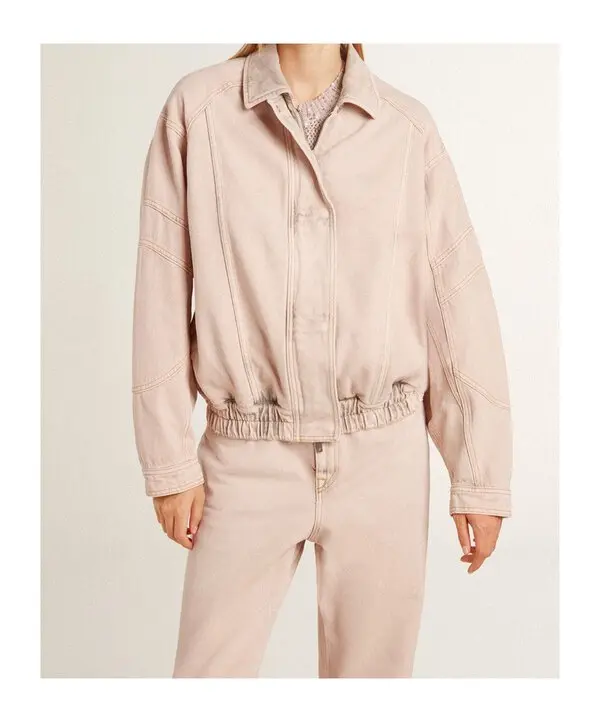 GOLDEN GOOSE Elasticated Waist Bomber Jacket - Pink