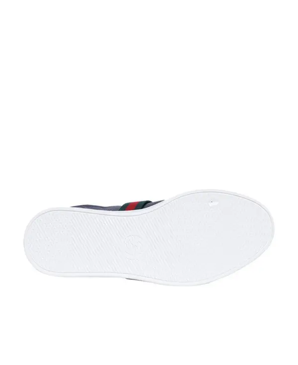 Gucci Low Top Sneakers With Red And Green Stripe Detail
