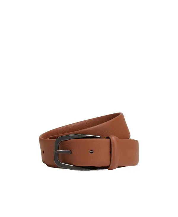 Zegna Leather Buckle Belt - Brown