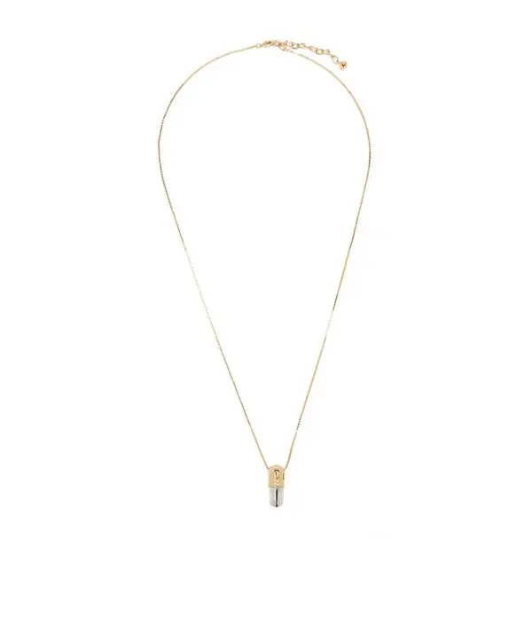 Miu Miu Two Tone Pendant Necklace - Yellow