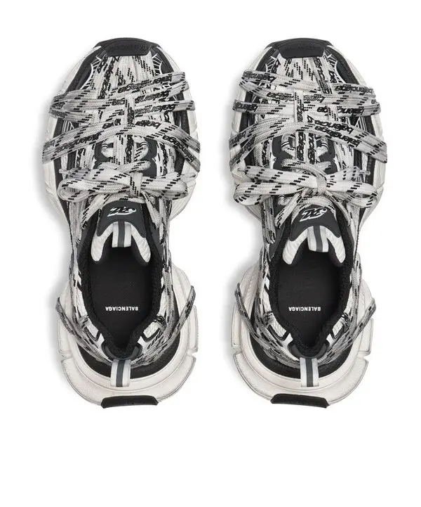 Balenciaga 3xl Extreme Laces Logo Sneakers - White/black