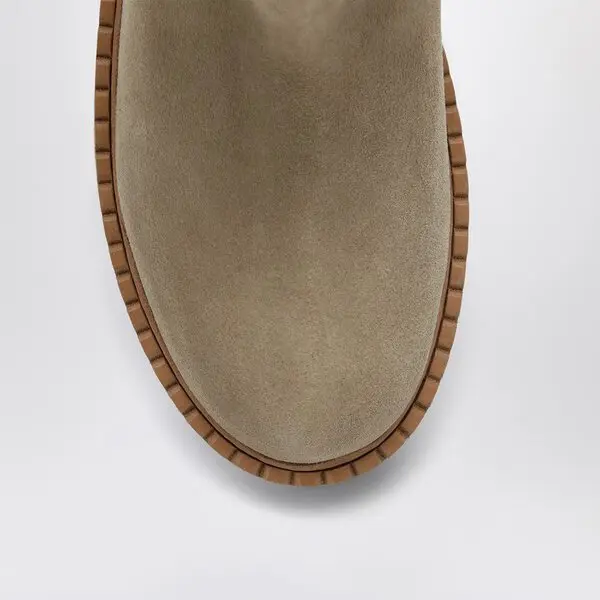 Prada Suede Slip-on Boots With Logo Detail - Emy