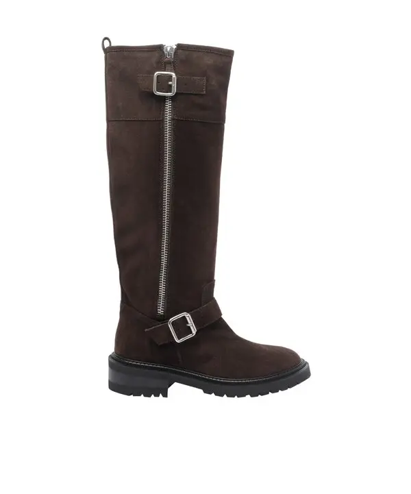 VIA ROMA 15 Buckled Round-toe Boots