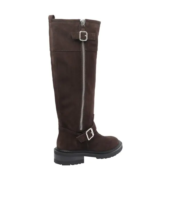 VIA ROMA 15 Buckled Round-toe Boots