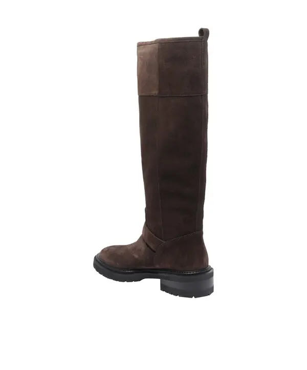 VIA ROMA 15 Buckled Round-toe Boots
