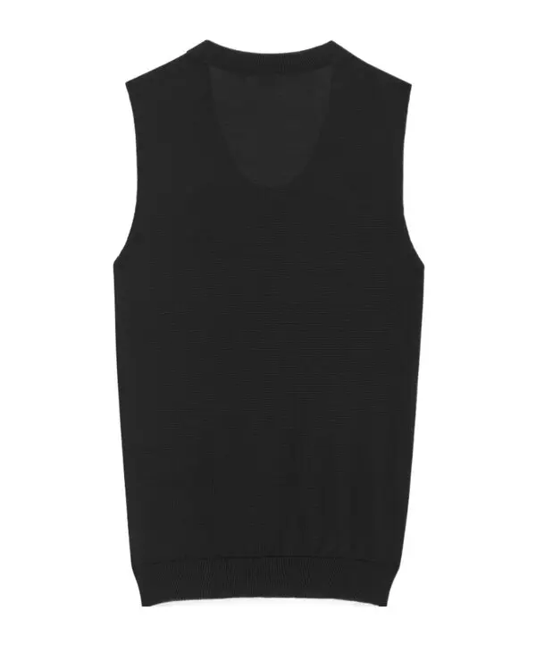 Saint Laurent Le Cassandre Logo Plaque Knitted Vest