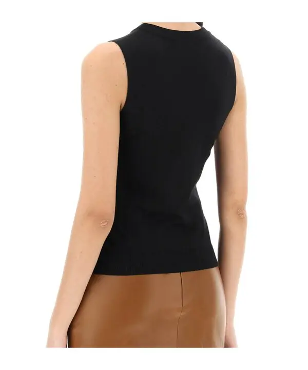Saint Laurent Le Cassandre Logo Plaque Knitted Vest