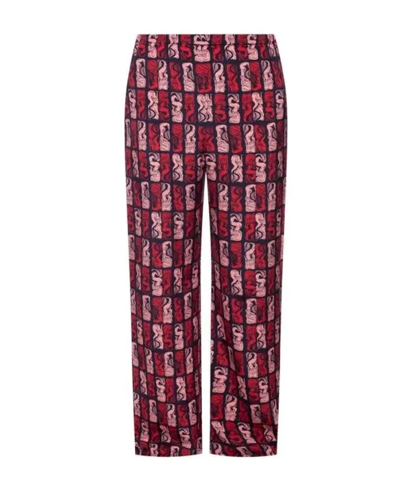 Kenzo Mermaid Print Wide-leg Trousers - Red