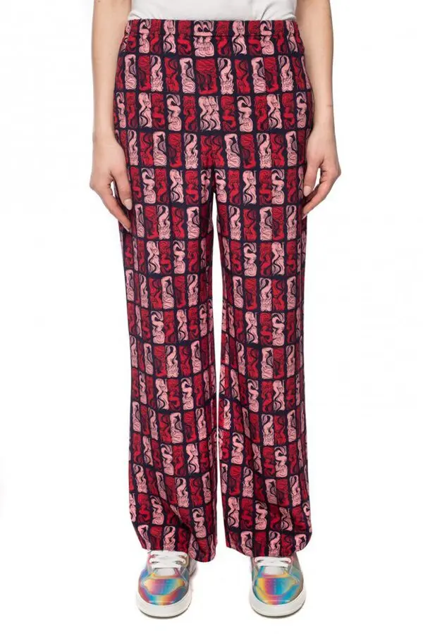 Kenzo Mermaid Print Wide-leg Trousers
