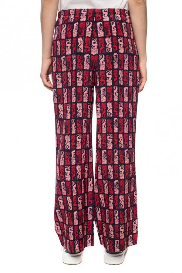Kenzo Mermaid Print Wide-leg Trousers
