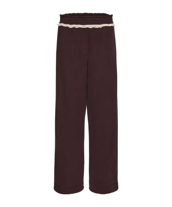 Magda Butrym Lace-detail Cotton Track Pants - Black