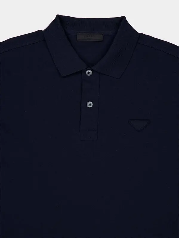Prada Triangle-patch Short-sleeved Polo Shirt