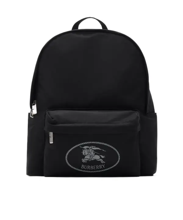 Burberry Logo Print Backpack - Black