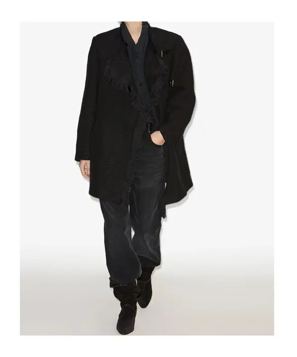 Isabel Marant Étoile Garmia Asymmetrical Jacket With Leather Buckles And Fringed Detail