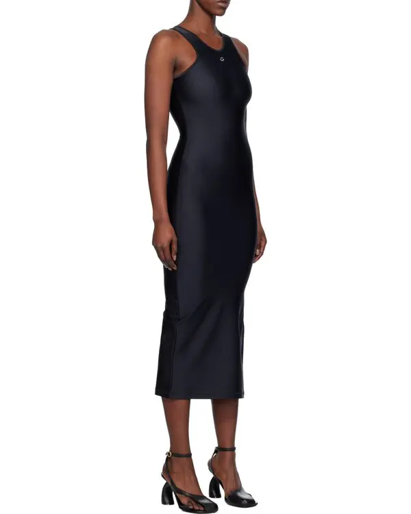 Coperni Sleeveless V-neck Midi Dress With Logo Hardware And Slit