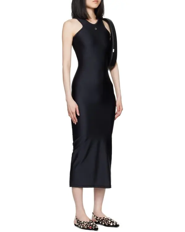 Coperni Sleeveless V-neck Midi Dress With Logo Hardware And Slit