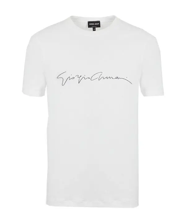 Giorgio Armani Logo Print Crewneck T-shirt - White