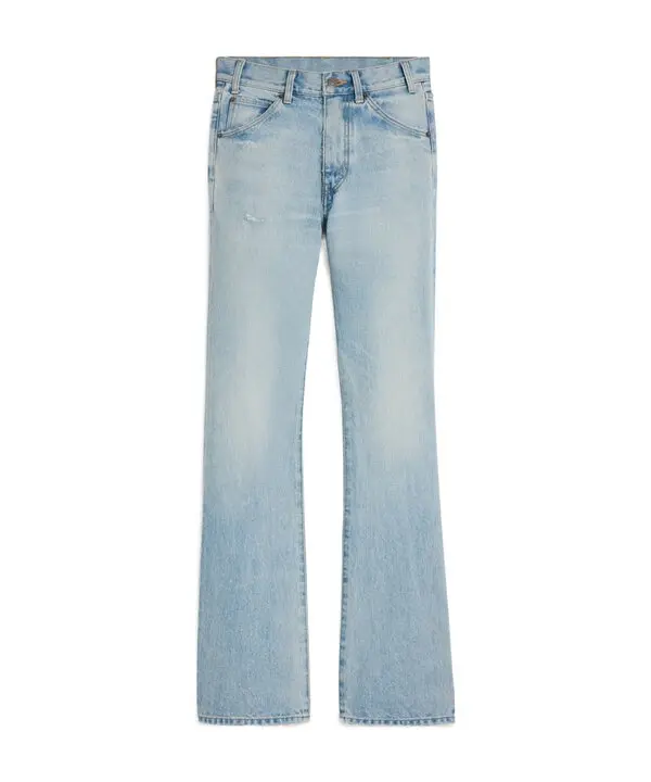 Celine Dylan Flared Jeans In Rider Wash Denim - Blue