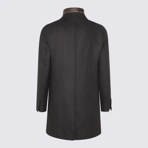 Herno High Collar Coat - Black