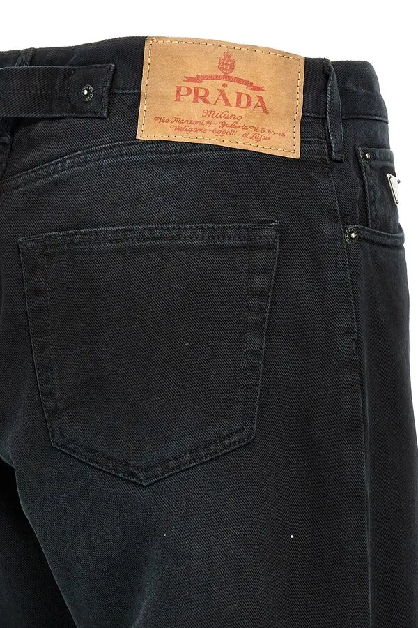 Prada Logo Plaque Straight-leg Jeans