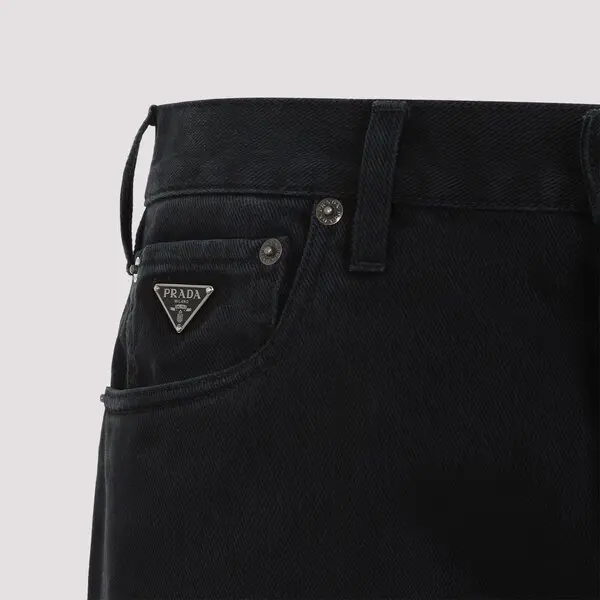 Prada Logo Plaque Straight-leg Jeans