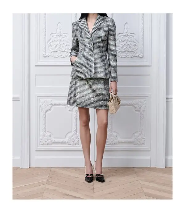 Dior Fitted Jacket With Houndstooth Pattern And Sequins