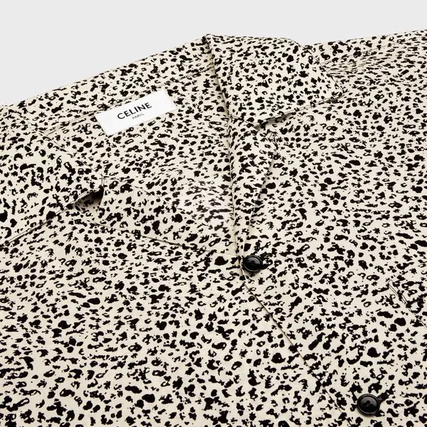 Celine Hawaiian Shirt In Printed Crepe De Chine