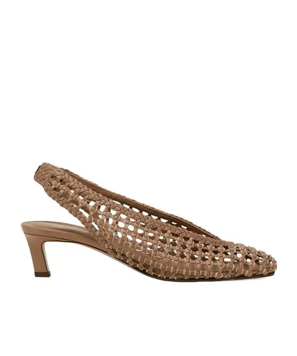 Fendi Woven Low-heel Slingback Pumps - Light Brown