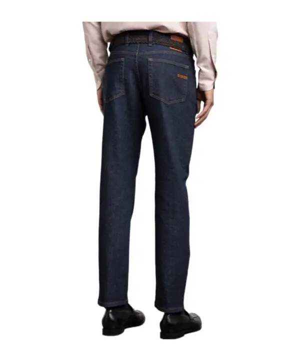 Zegna Dark Wash Straight Leg Jeans - Black