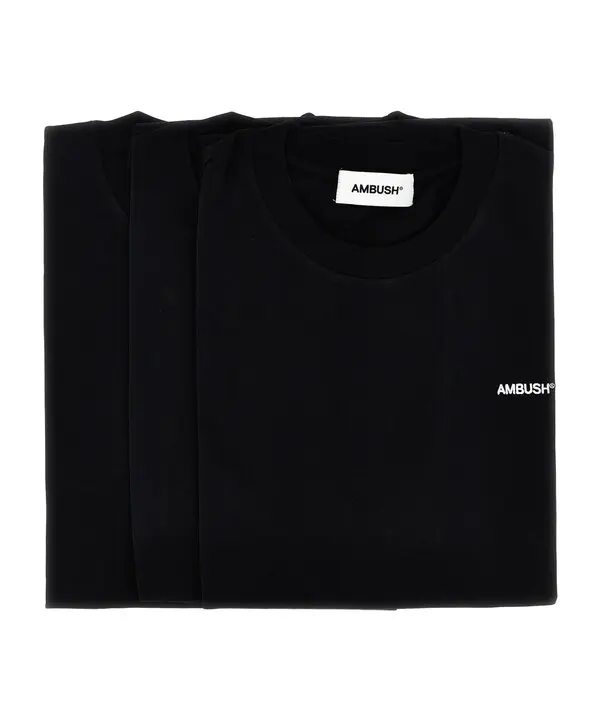 AMBUSH Logo Printed Three Pack T-shirts - Black