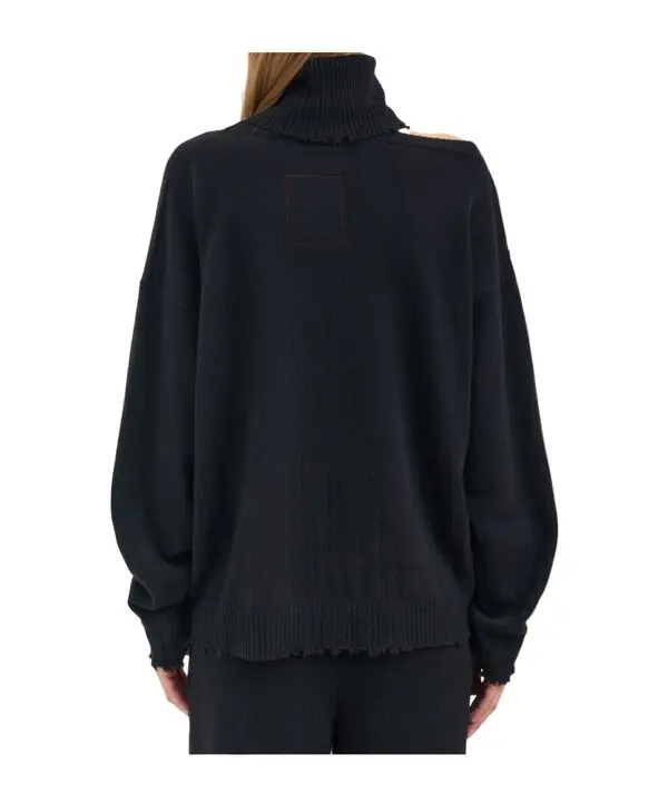 UMA WANG Turtleneck Sweater With Cut-out Detail - Black