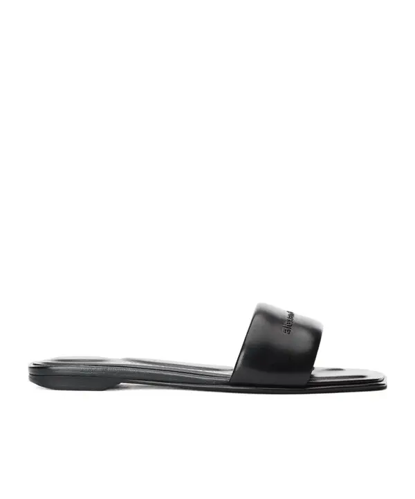 Alexander Wang Embossed Logo Slides - Black